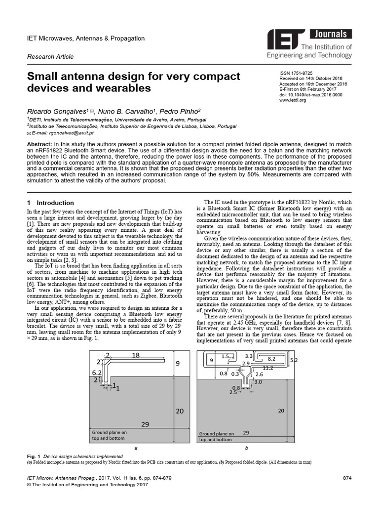 Small Antenna Design For Very Compact | PDF | Antenna (Radio ...