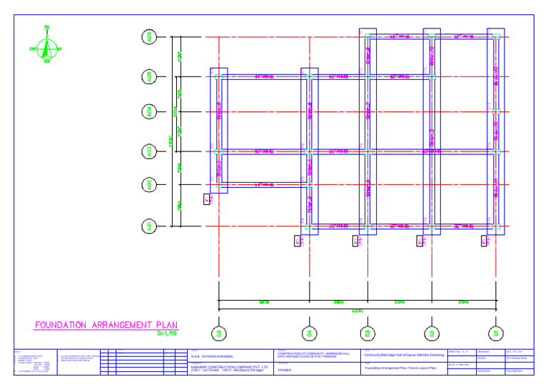 Foundation Arrangement Plan (Trench Layout Plan) | PDF | Physical Sciences | Materials