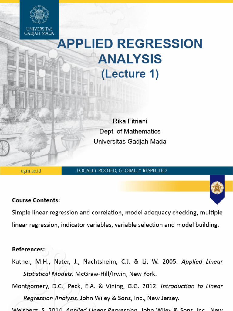 Lecture 1 | PDF | Regression Analysis | Dependent And Independent Variables