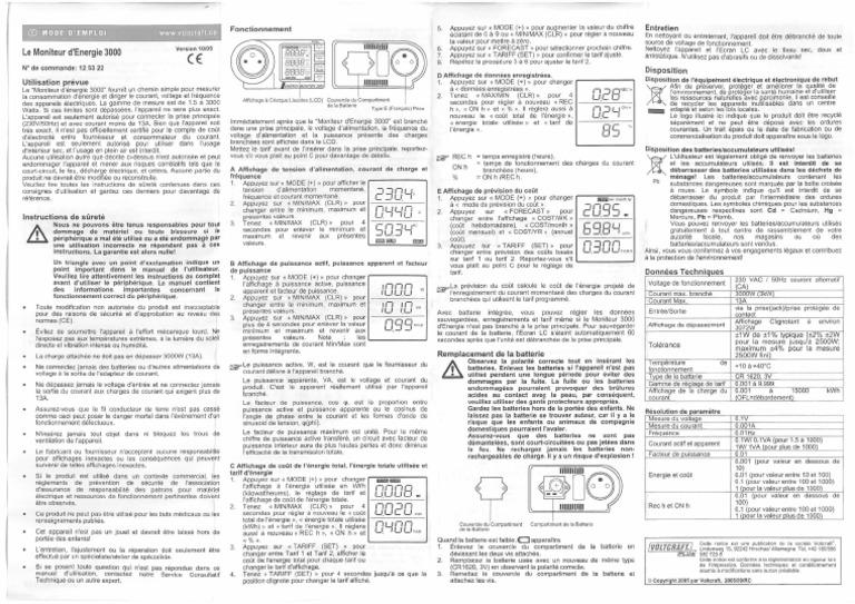 Voltcraft Energy Monitor 3000 | PDF