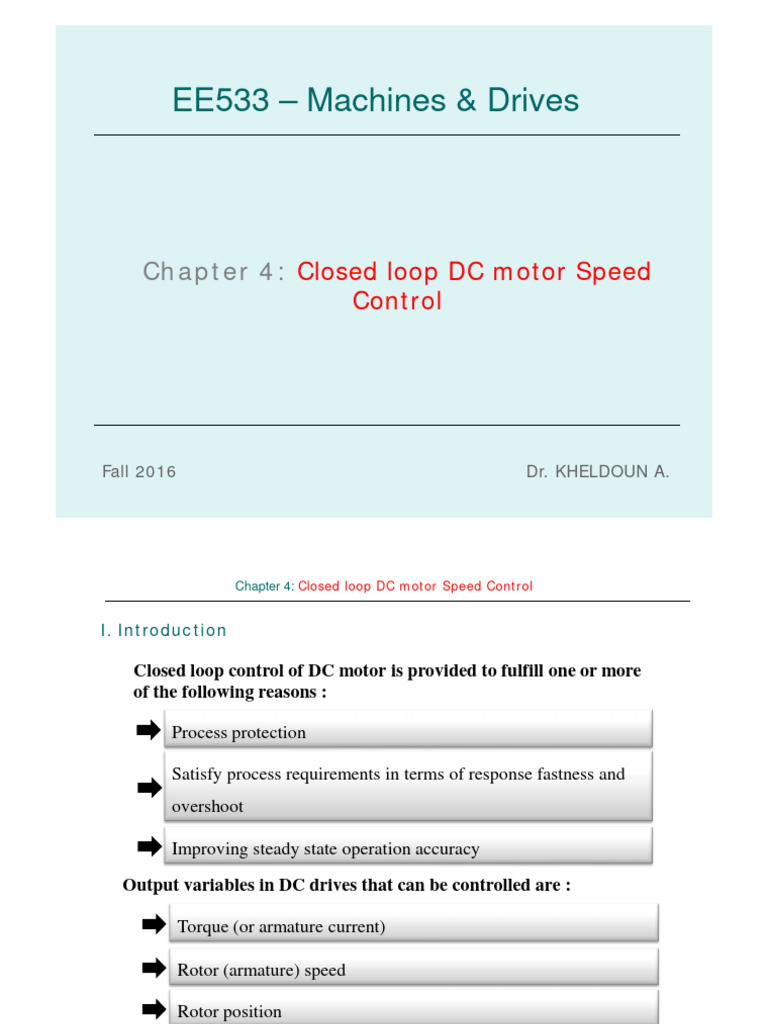 Chapter 4-Closed Loop DC Motor Control | PDF | Electric Motor | Rectifier