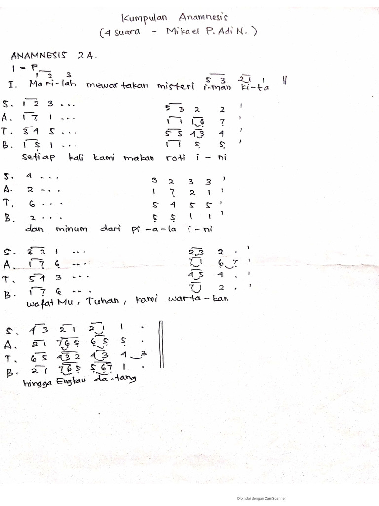 Kumpulan Anamnesis SATB Mikael PAN (2A, 2B, 3A, 3B) | PDF