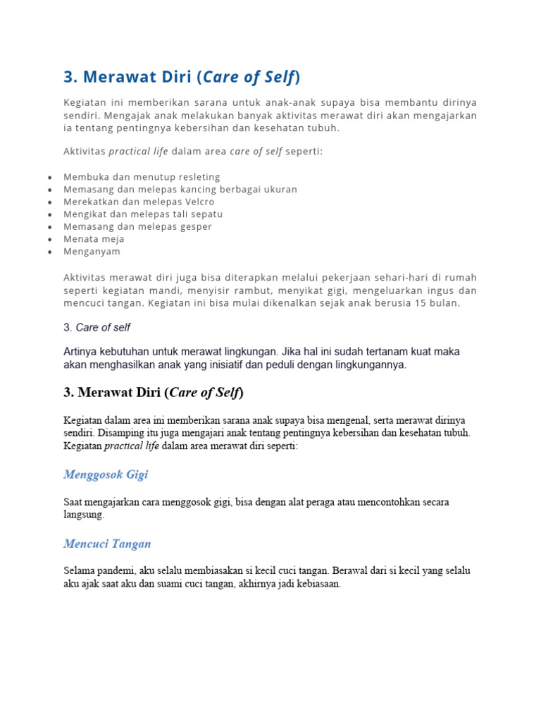 Rangkuman Pratical Life Self Care | PDF | Karier & Perkembangan ...