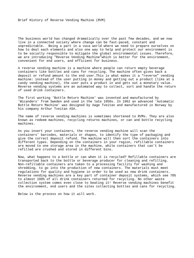 Brief History of RVM | PDF | Waste | Industrial Processes