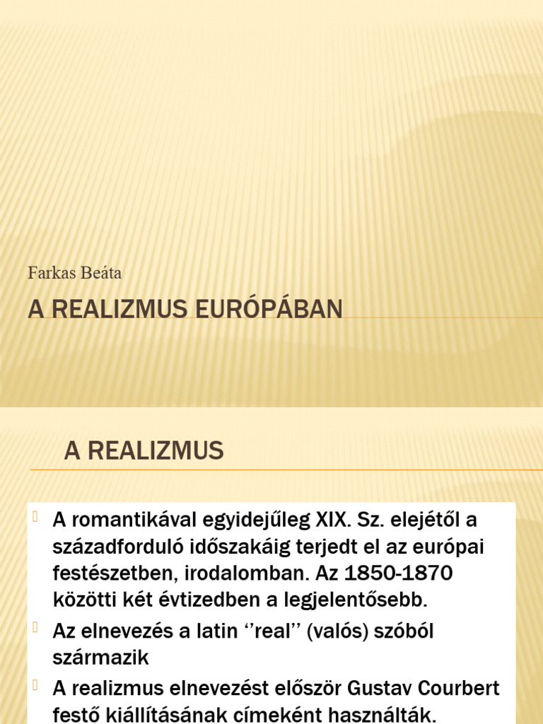 A Realizmus Európában | PDF