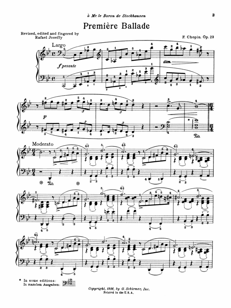 Chopin - Ballade No.1, Op.23 (Joseffy) | PDF