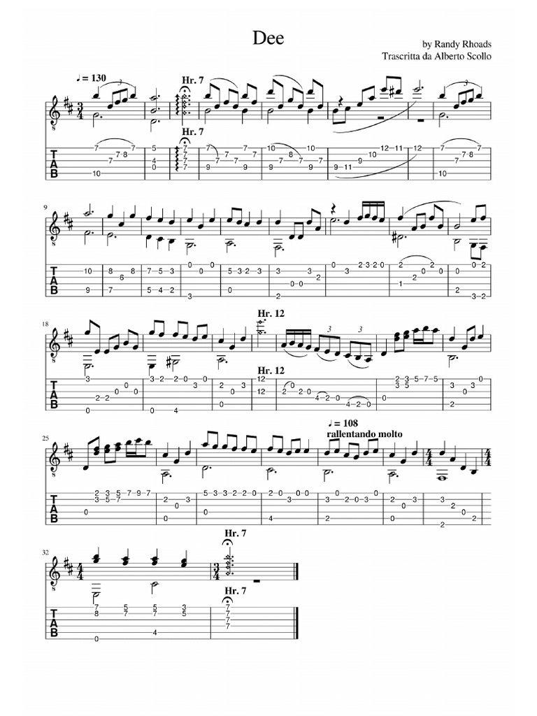 Dee - Randy Rhoads | PDF