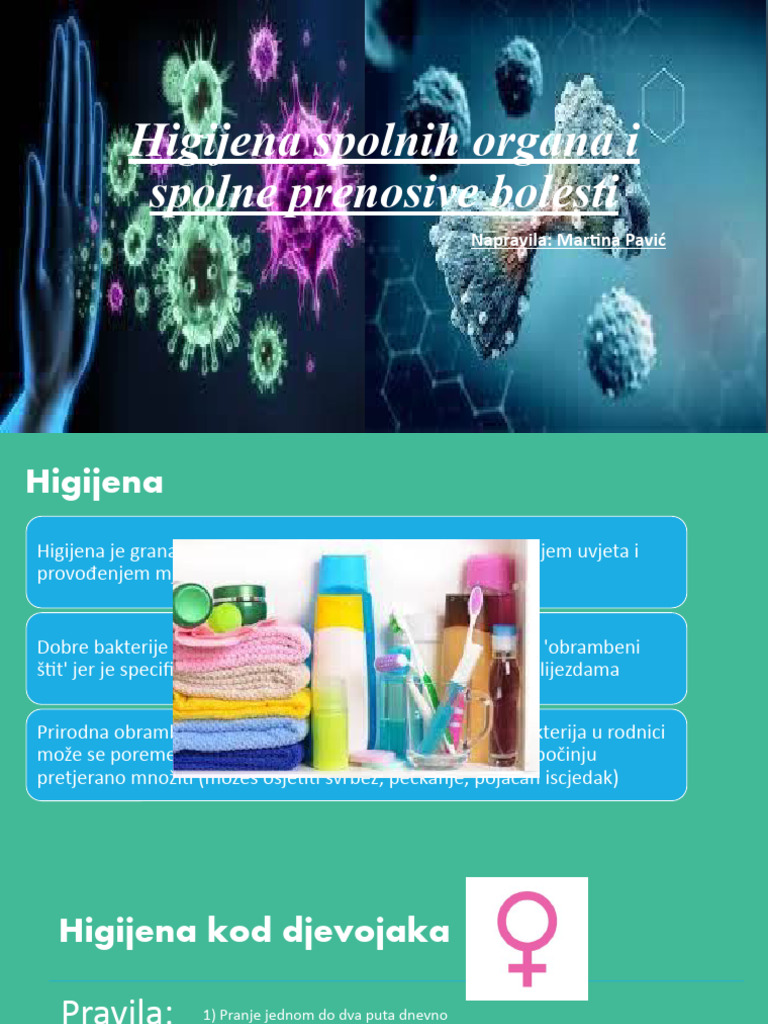 Higijena Spolnih Organa I Spolne Prenosive Bolesti Prezentacija | PDF