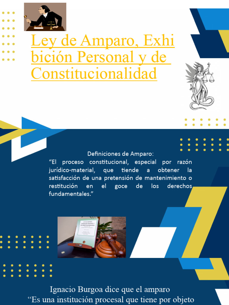 Presentación Ley de Amparo, Exhibicion Personal y de Constitucionalidad | PDF | Constitución ...