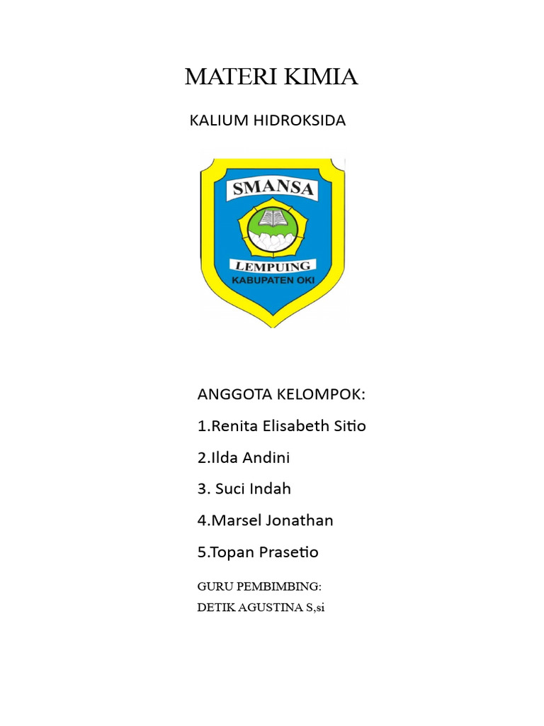 Sifat dan Kegunaan Kalium Hidroksida | PDF