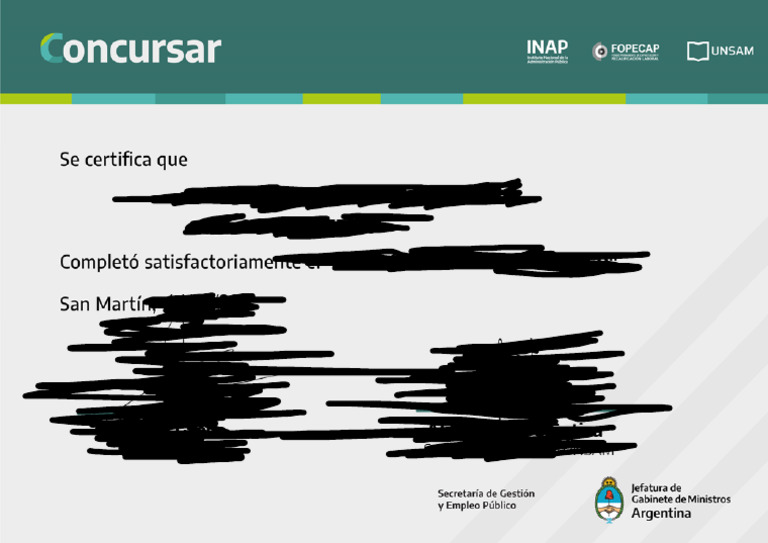 Certificado Concursar Ed | PDF