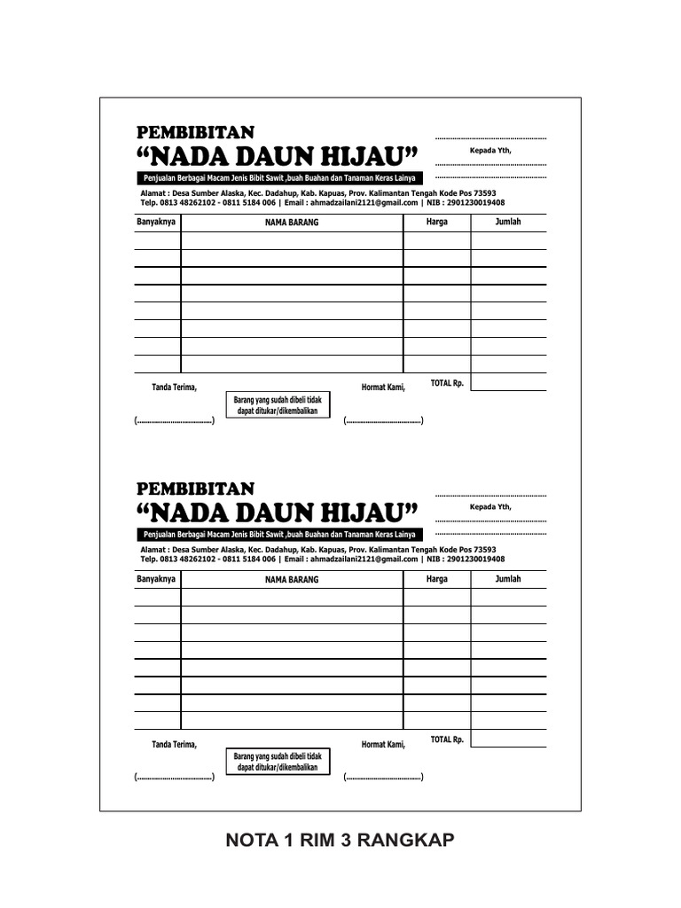 Nota Pembibitan Nada Daun Hijau | PDF