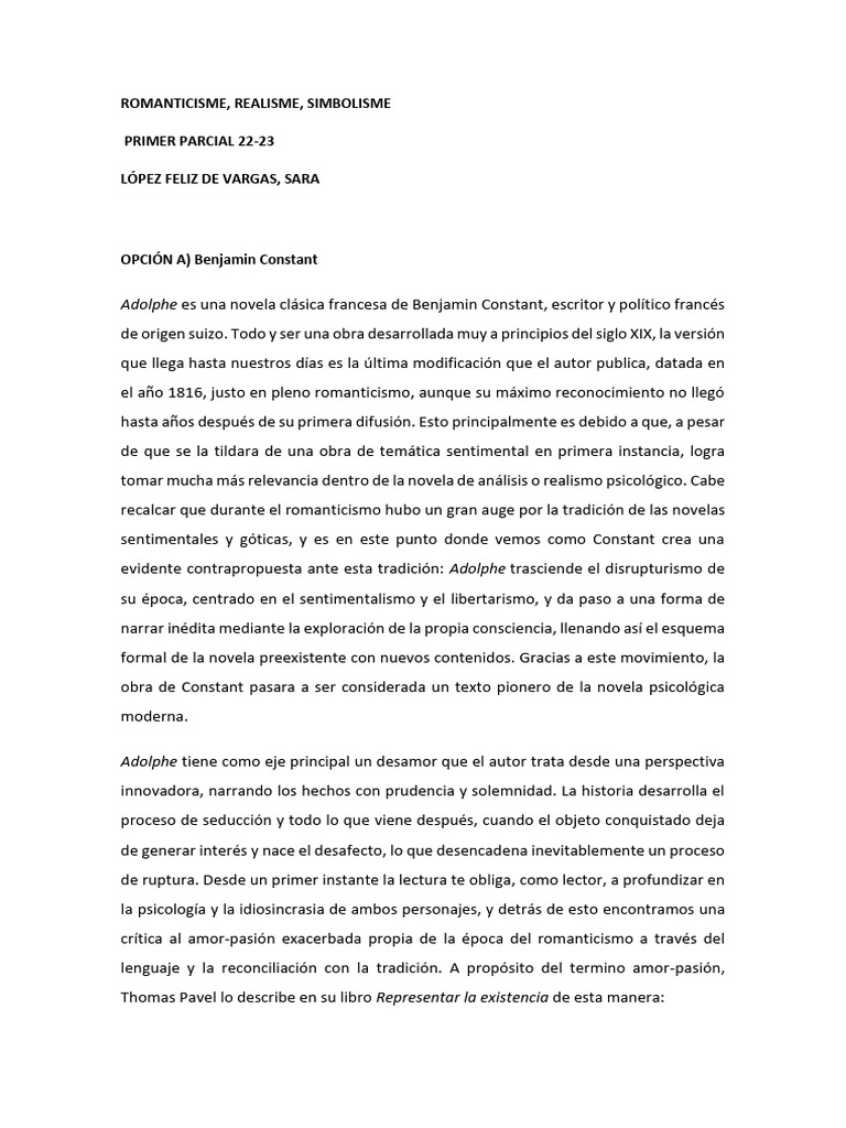 Benjamin Constable | PDF | Ironía | Novelas