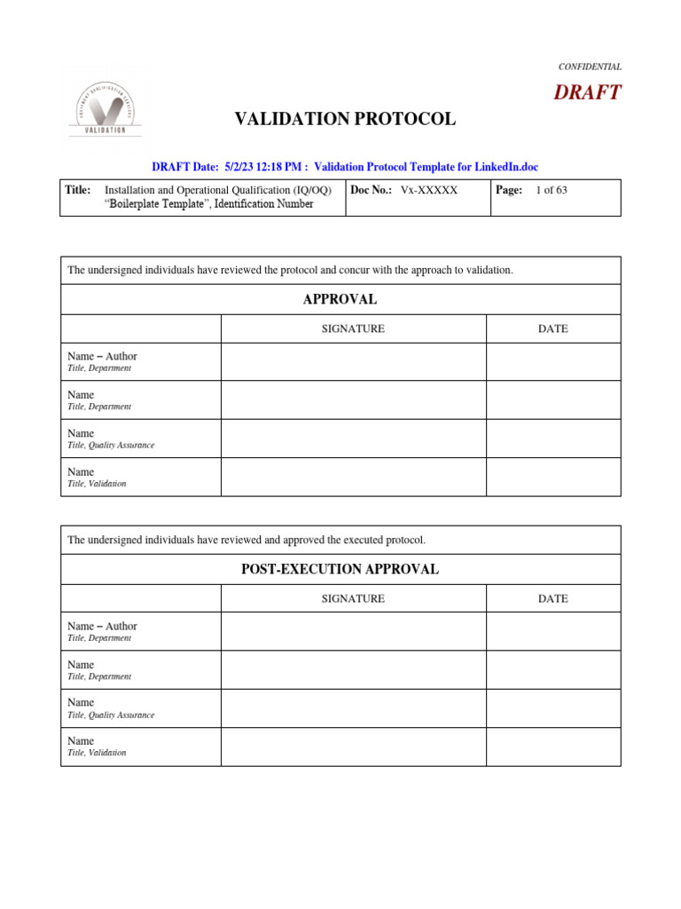 IQ/OQ Validation Protocol Template | PDF | Verification And Validation ...