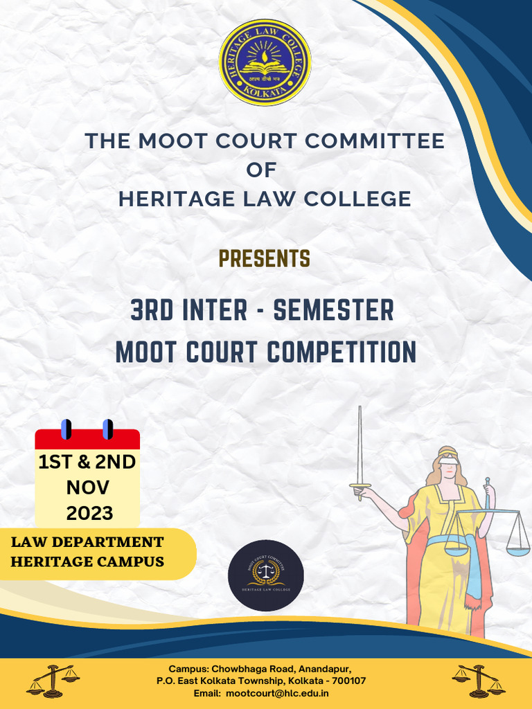 Brochure - 3rd Inter-Sem Moot Court Competition (MCC-HLC) | PDF ...