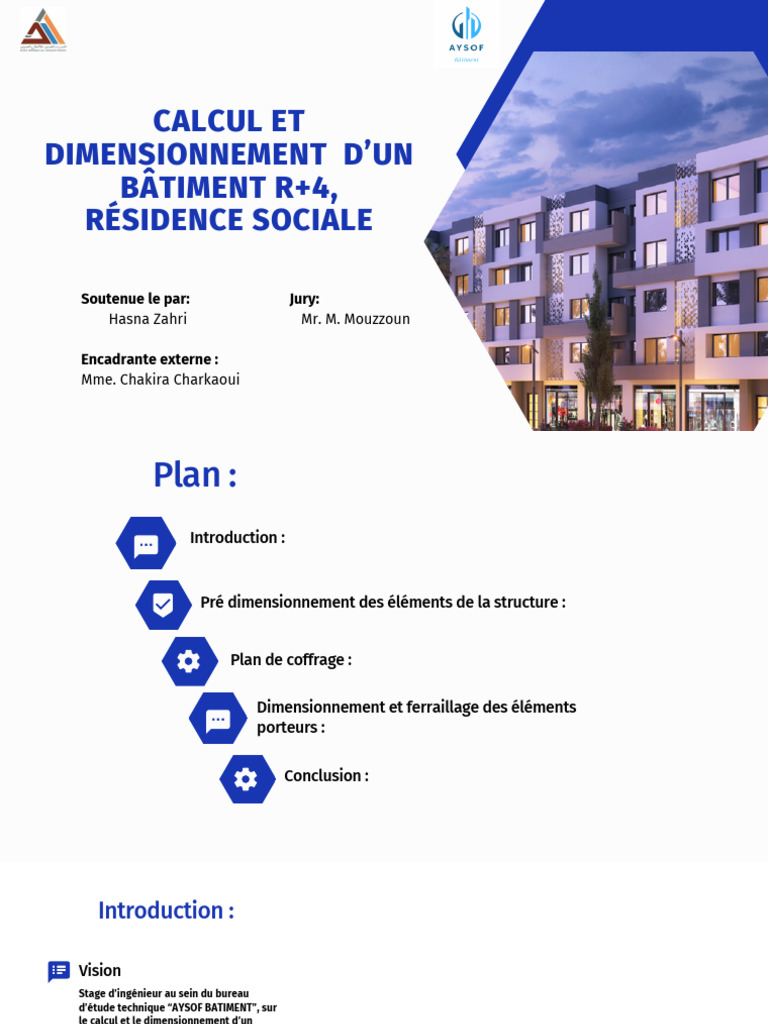 Dimensionnement d'un bâtiment R+4 en béton | PDF | Béton armé | Matériaux