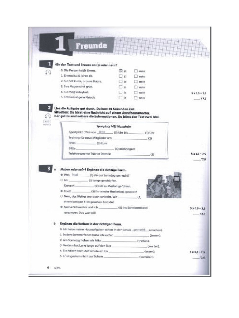 KLasse A2! Test 1 | PDF