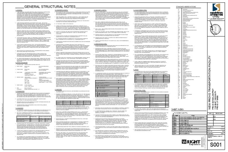 General Notes 1 | PDF | Concrete | Welding
