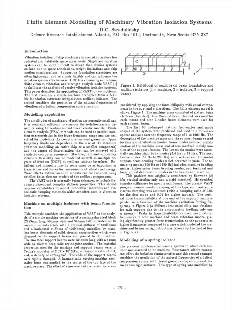 Finite Element Modelling of Machinery Vibration Isolation Systems | PDF | Science & Mathematics
