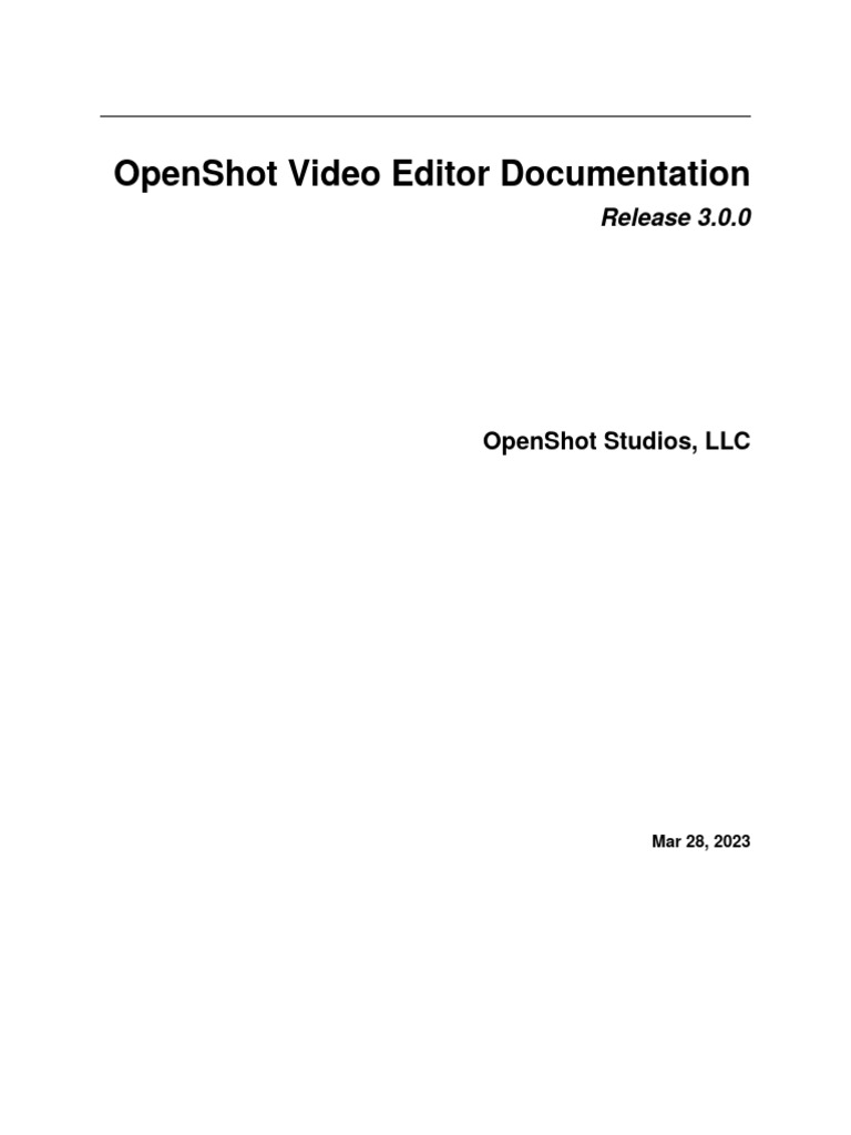 OpenShot Video Editor Documentation | PDF | Installation (Computer Programs) | Microsoft Windows
