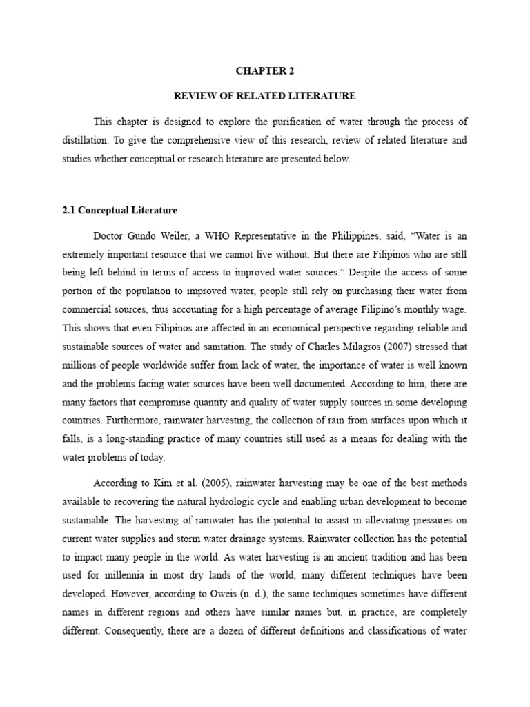 Chapter 2 RRL | PDF | Distillation | Water Chapter 2 RRL | PDF | Distillation | Water