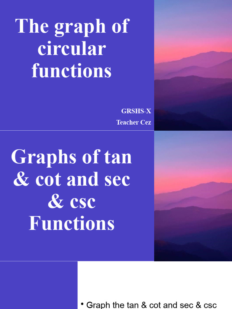 8 Graph of Tangent Cotangent | PDF | Trigonometric Functions | Geometry