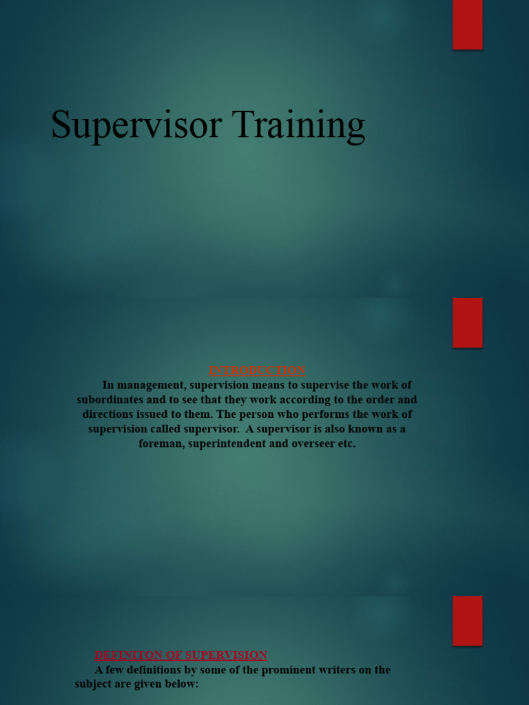 Supervisor Training - 2 | PDF | Supervisor | Leadership