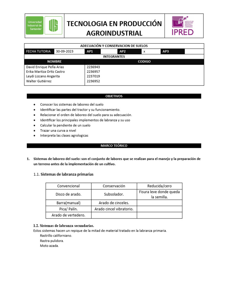 Informe Sistemas de Laboreo Del Suelo | PDF | Agricultura | Tractor