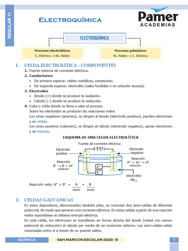 Química - Reg 11 - Electroquímica | PDF | Redox | Electrodo