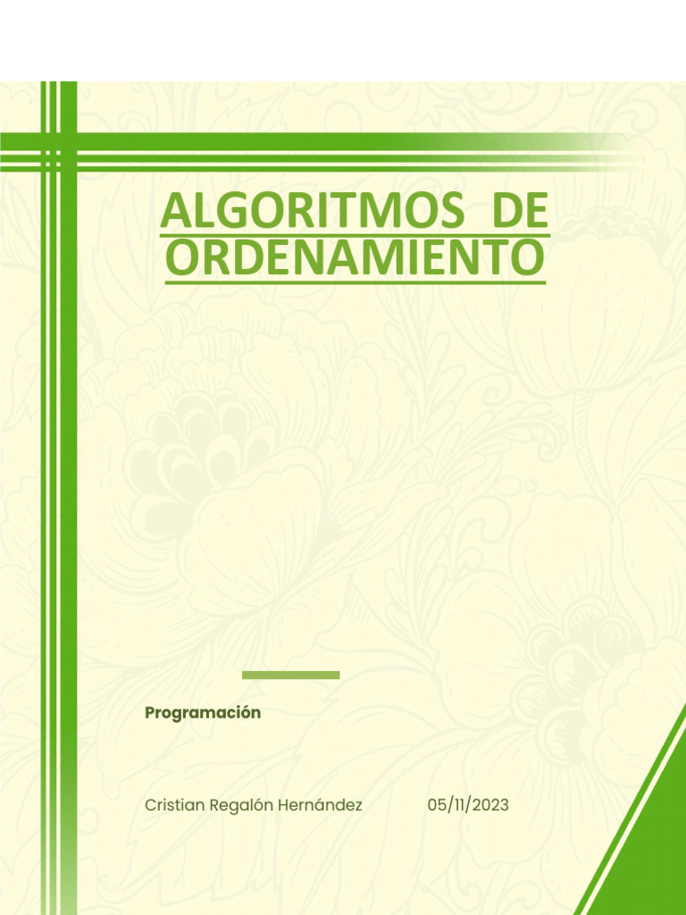 Algoritmos De Ordenacion Pdf Algoritmos Ingeniería Informática