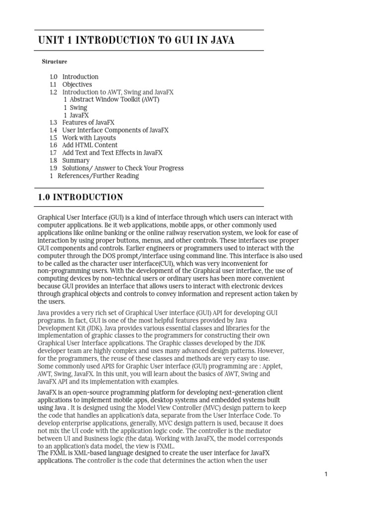 Unit 6 Java Gui Pdf Java Programming Language Graphical User