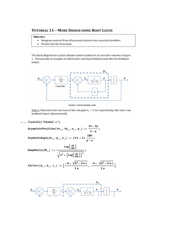 Root Locus Design Example Mathematica Version | PDF