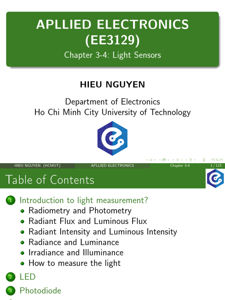 Chapter3-4 Light Sensors | PDF | Light | Light Emitting Diode