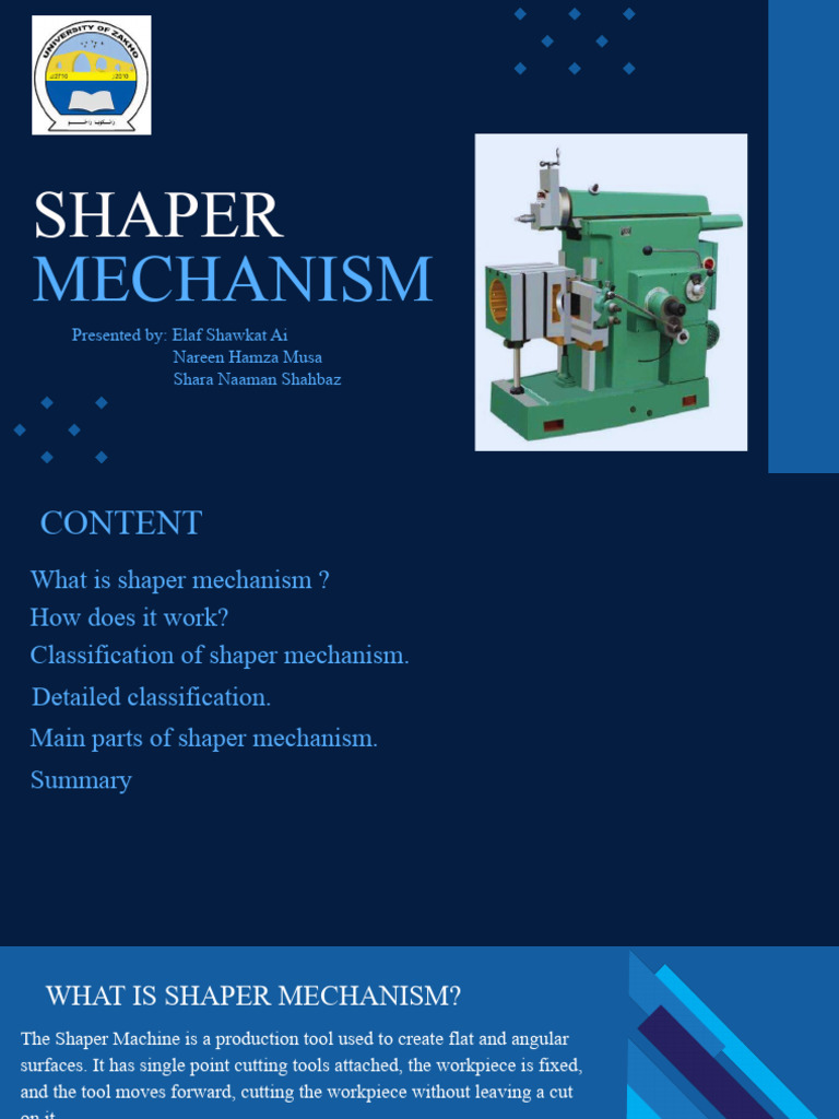 Shaper Mechanism Guide | PDF | Gear | Mechanical Engineering