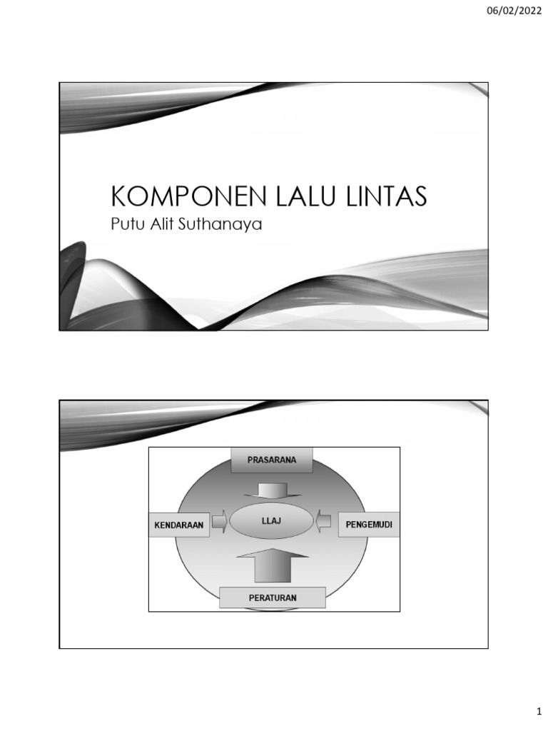 Komponen Lalu Lintas Jalan Raya | PDF