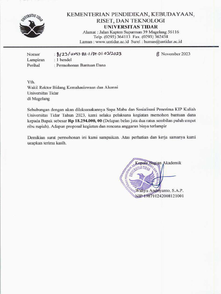 Proposal Sapa Maba Dan Sosialisasi KIPK 2023 | PDF