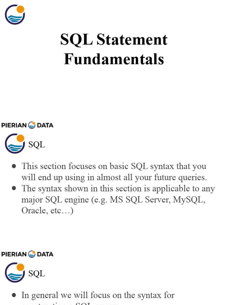 01 SQL Fundamentals | PDF | Sql | Table (Database)