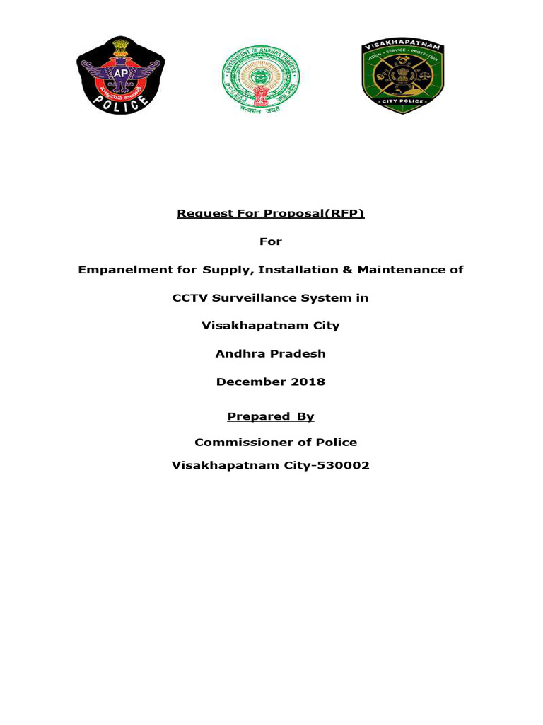 CCTV RFP VSP City | PDF | Request For Proposal | Closed Circuit Television