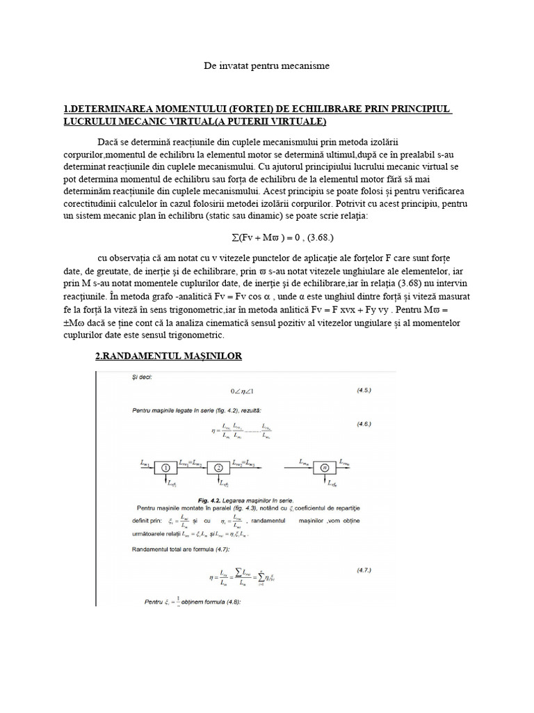 Sinteza Examen Mecanisme | PDF