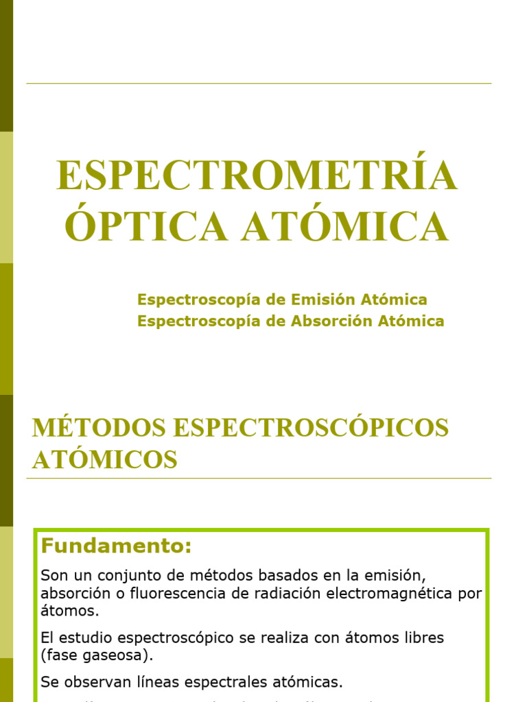 Absorcion y Emision Atomica | PDF | Espectro de emisión | Espectroscopia