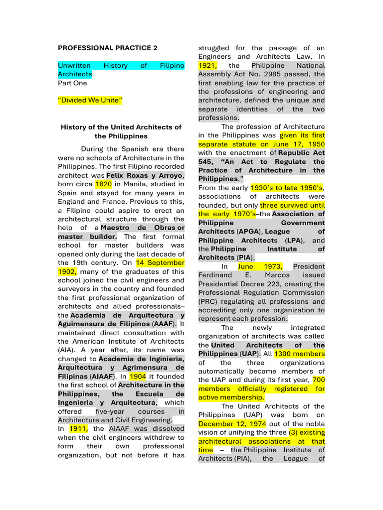 Prof Prac | PDF | Architect | Philippines