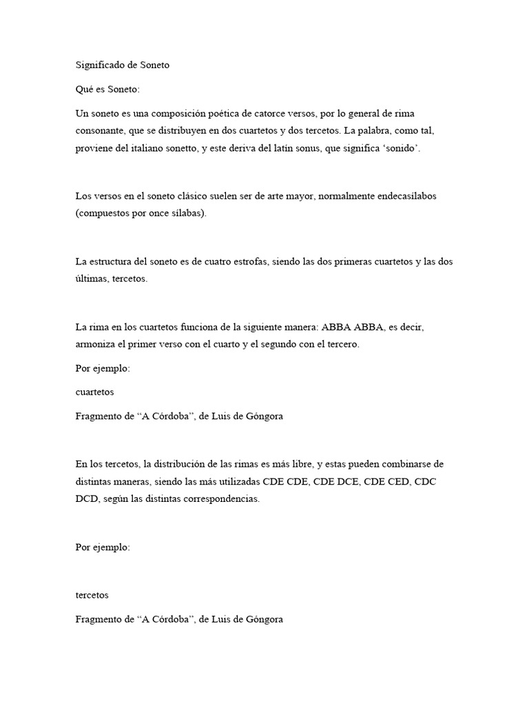 Soneto Historia | PDF | Sonetos | Forma Stanzaica