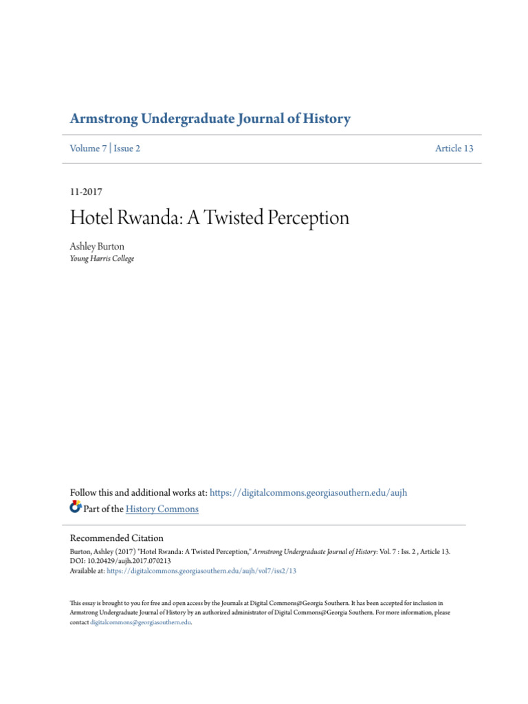 Hotel Rwanda - A Twisted Perception | PDF | Rwandan Genocide | Hutu