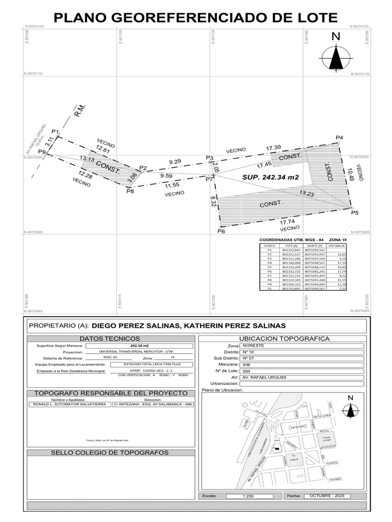 Plano de Lote para Plotear | Descargar gratis PDF | Cartografía | Geología