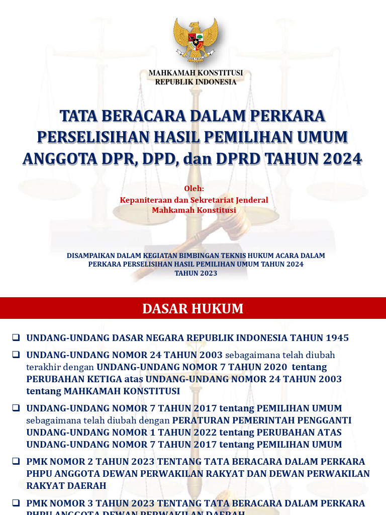 Materi - 316 - 1.a Pemilu DPR, DPD, Dan DPRD 2024 - Adv 3 | PDF