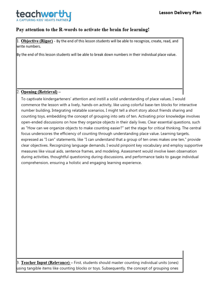 delivery plan completed | PDF | Learning | Understanding