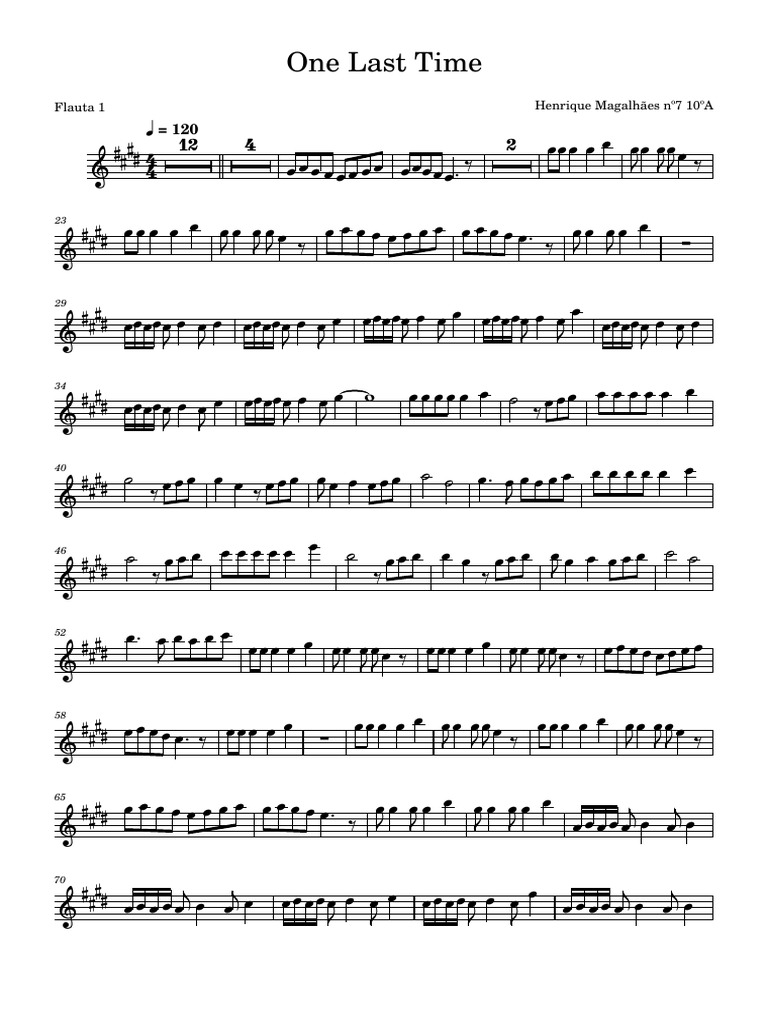 Flute Sheet Music: One Last Time | PDF