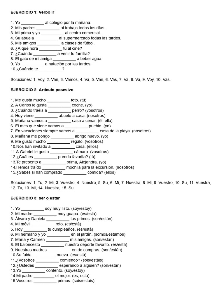 Español Actividades A1 - 3 | PDF