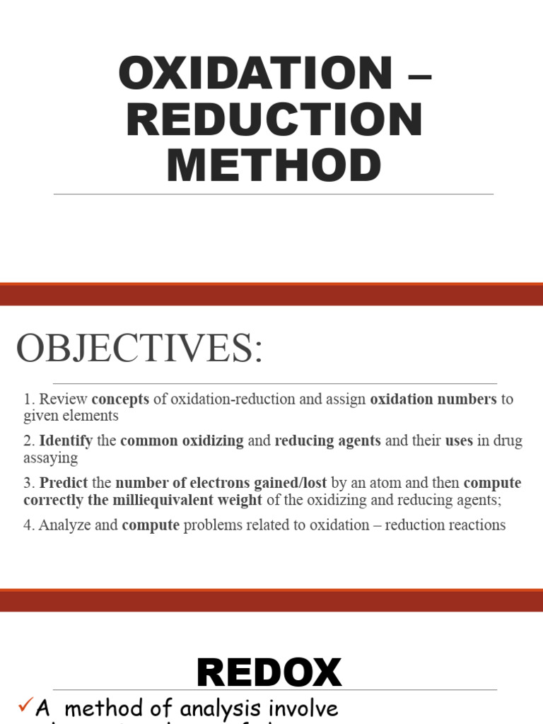 Strong Oxidizers in Redox Methods | PDF | Redox | Titration