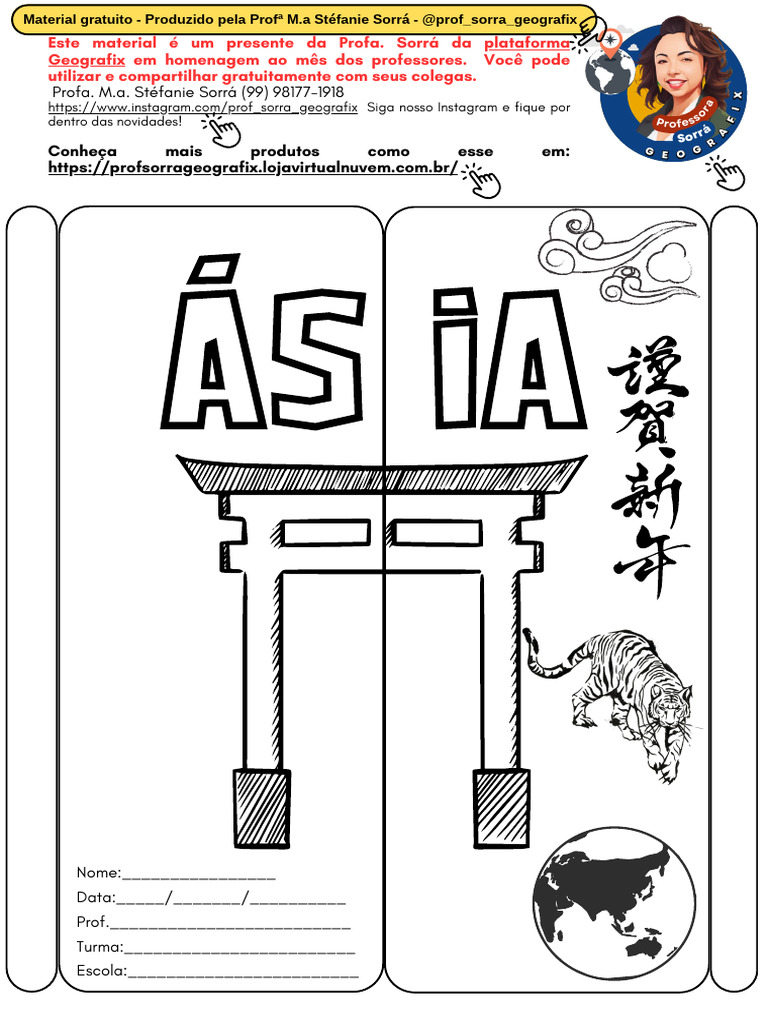 Lapbook: Divisões da Ásia | PDF | Ásia